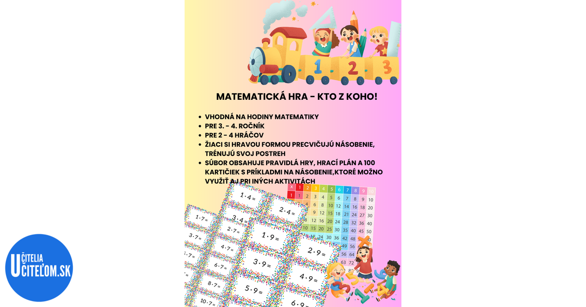 KTO Z KOHO! - Matematika | UčiteliaUčiteľom.sk